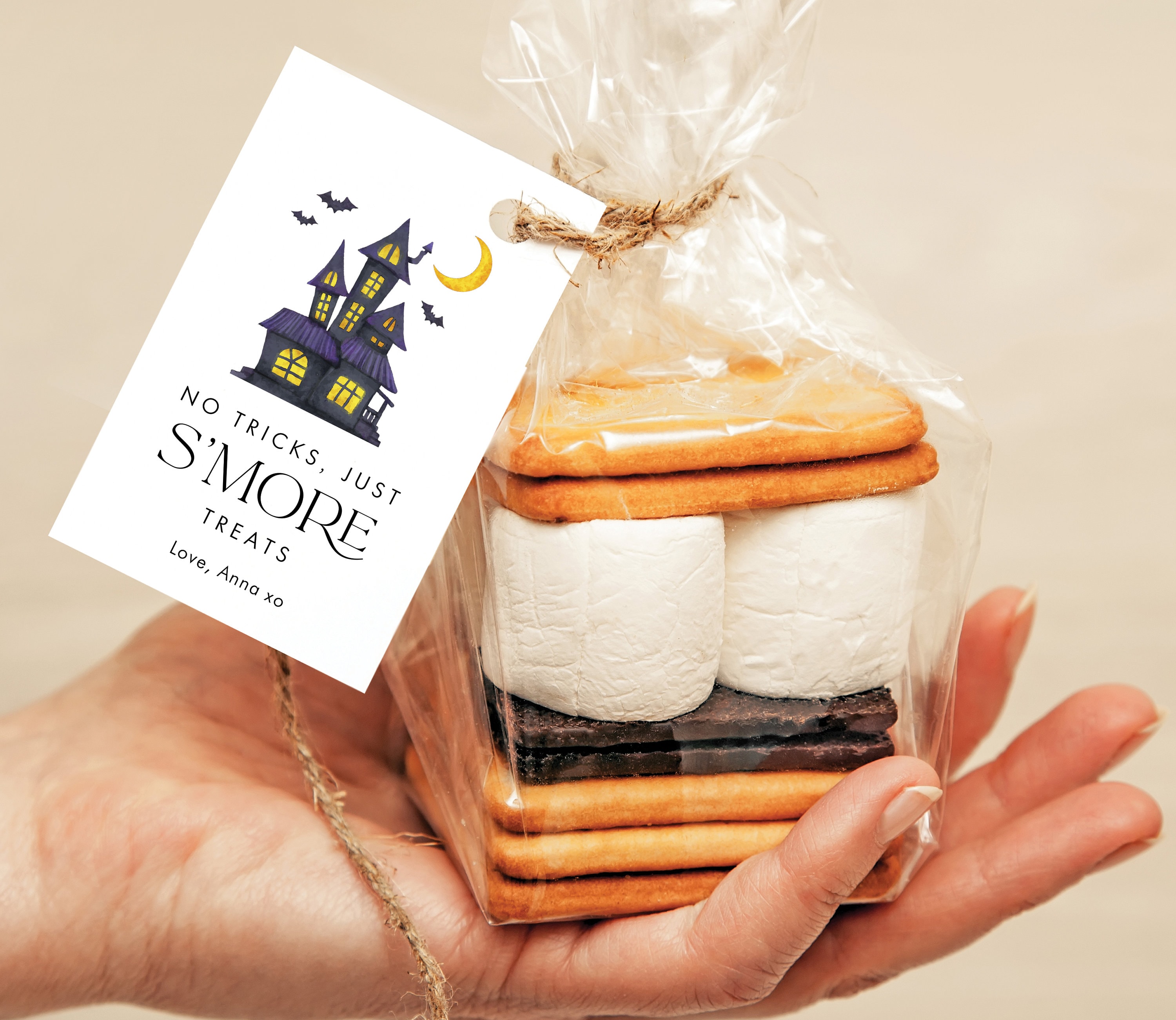 Halloween S'more Gift Tags, No Tricks Just S'more Treats, Printable ...