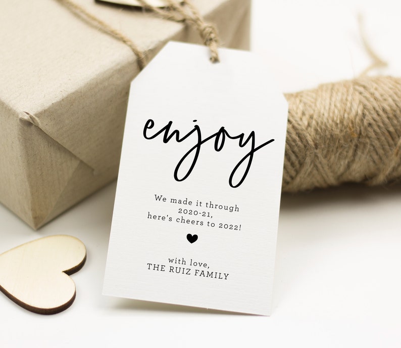 Modern Happy New Year Gift Tag Template NY 2022 Gift Tag - Etsy