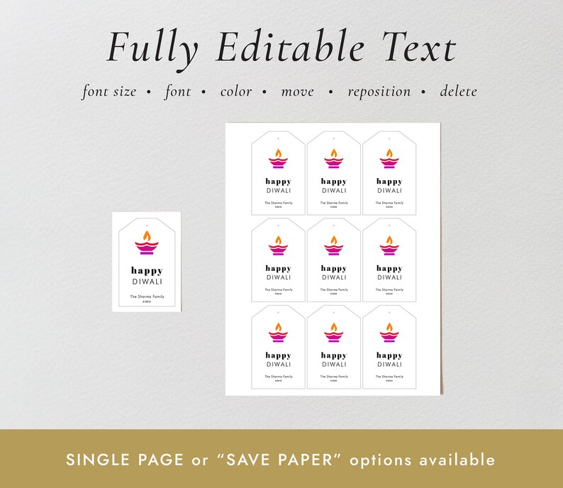 Buy Diwali Gift Tags, Editable Deepawali Gift Tags, Indian Festival of ...