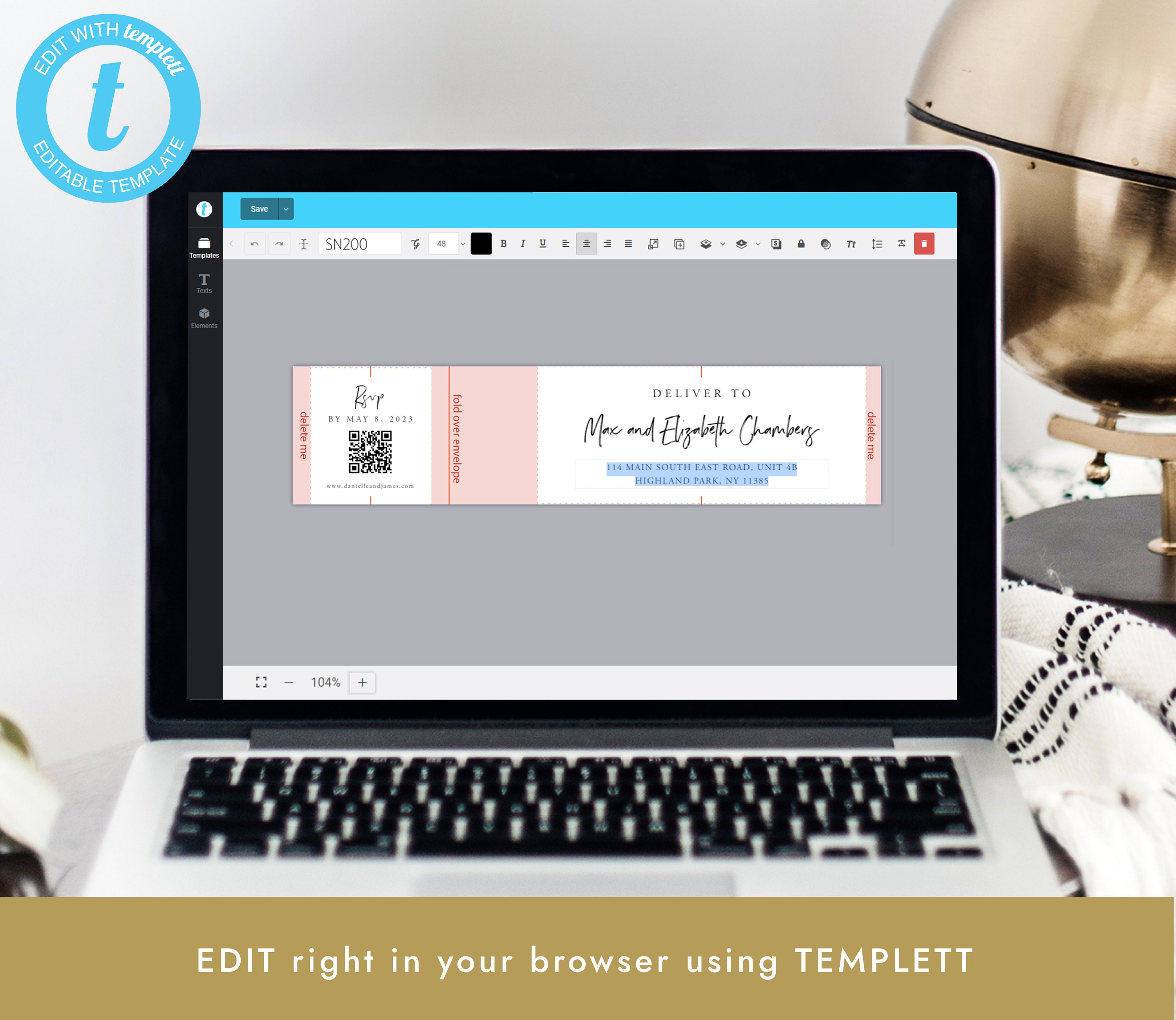 Modern Script RSVP With QR Code Wraparound Envelope Label - Etsy