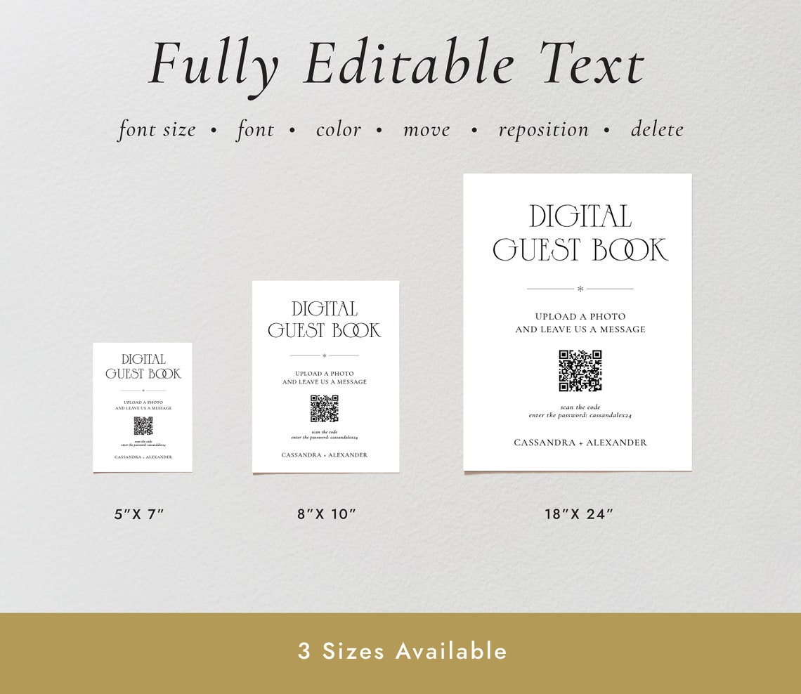 Digital Guest Book Sign QR Code Guest Book Online Message - Etsy