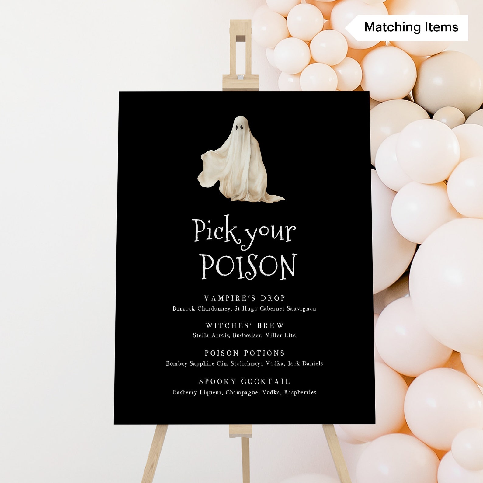 Trick or Treat Station Sign, Halloween Ghoulish Ghost Party Sign ...