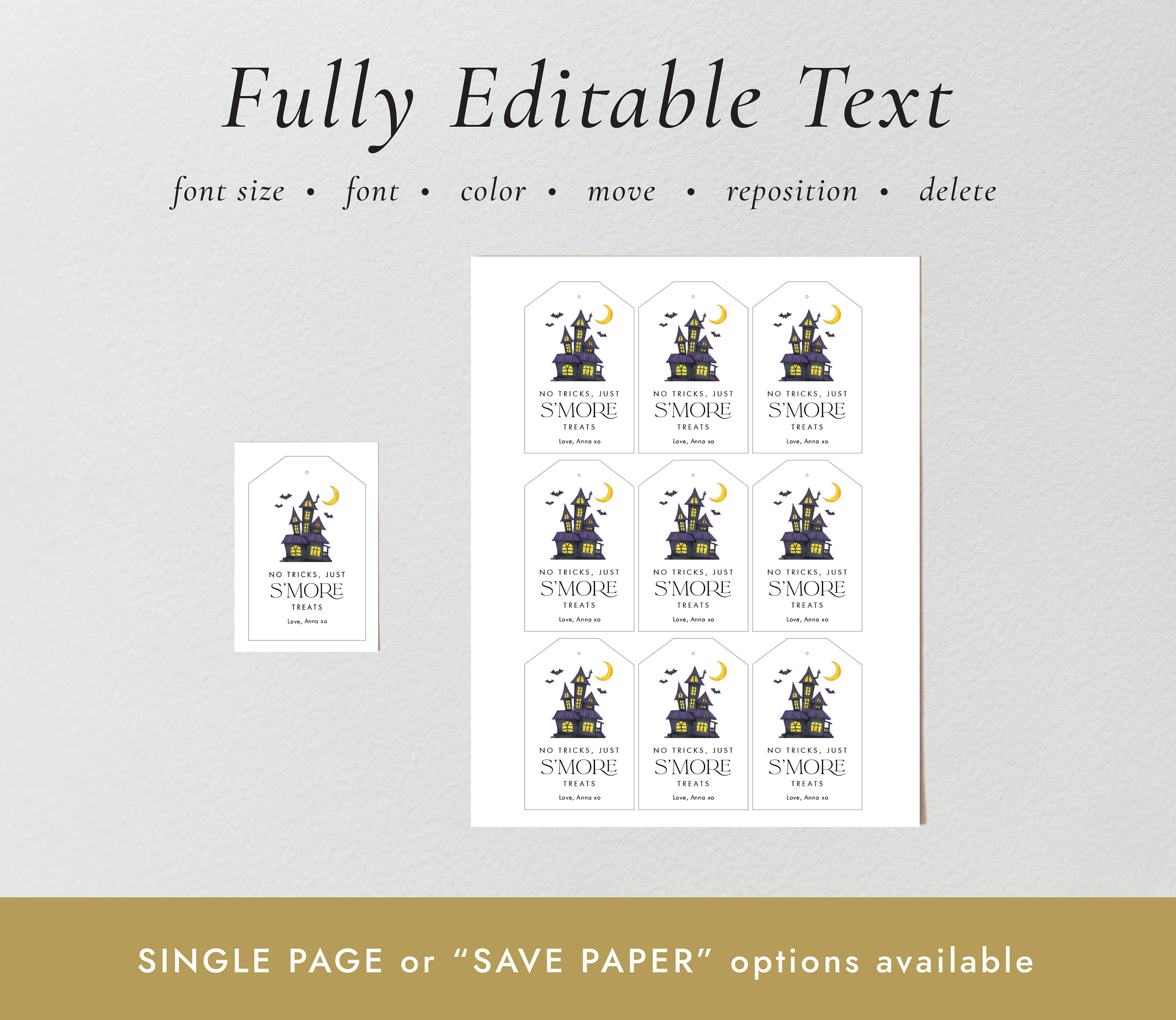 Halloween S'more Gift Tags No Tricks Just S'more | Etsy