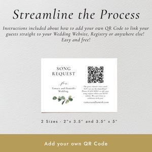 Eucalyptus Song Request Card, Greenery Wedding Song Enclosure, Play My ...