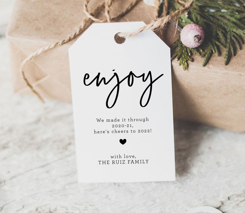 Modern Happy New Year Gift Tag Template NY 2022 Gift Tag - Etsy