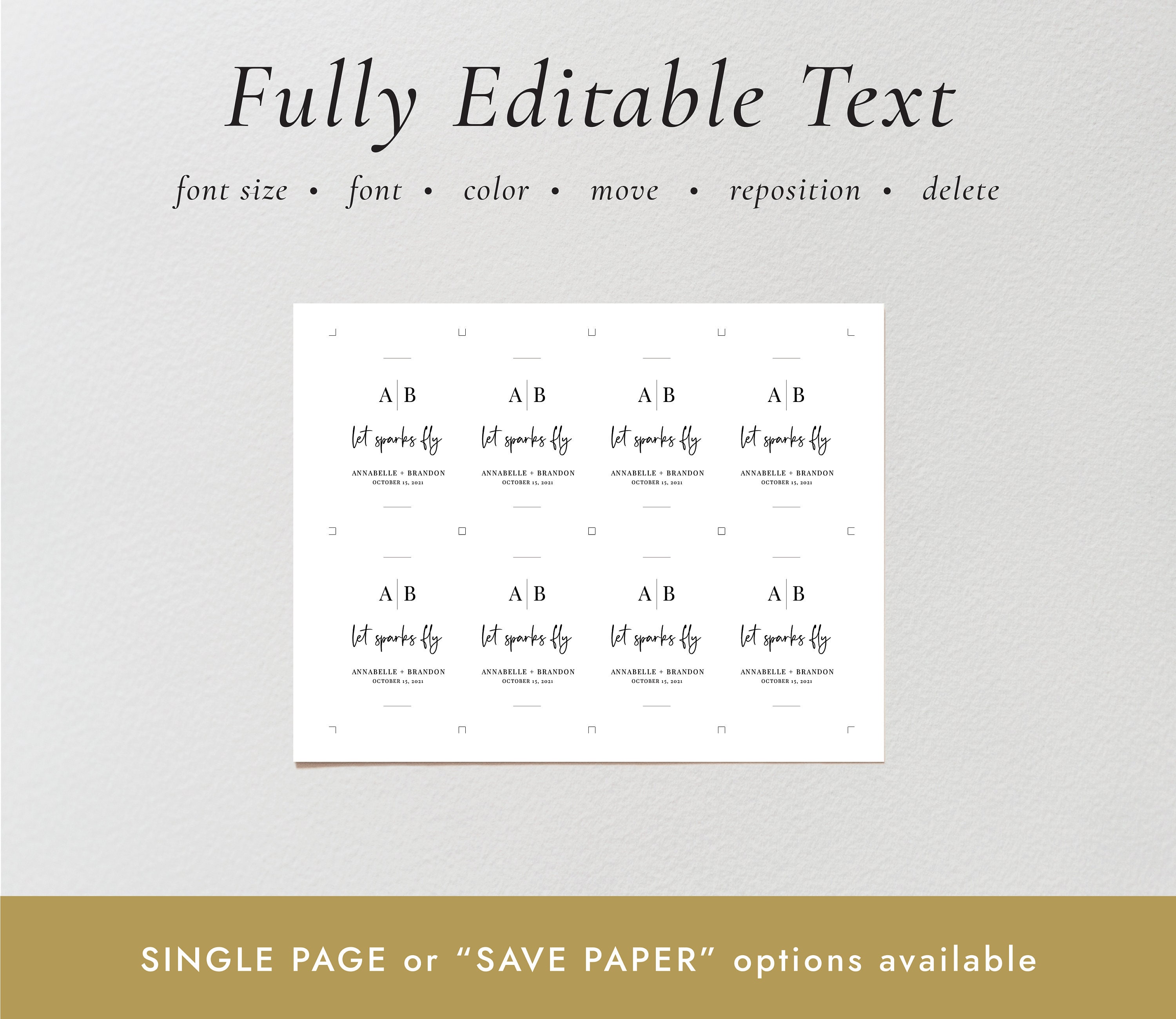 Monogram Let Sparks Fly Tag Modern Initials Sparkler Tag - Etsy