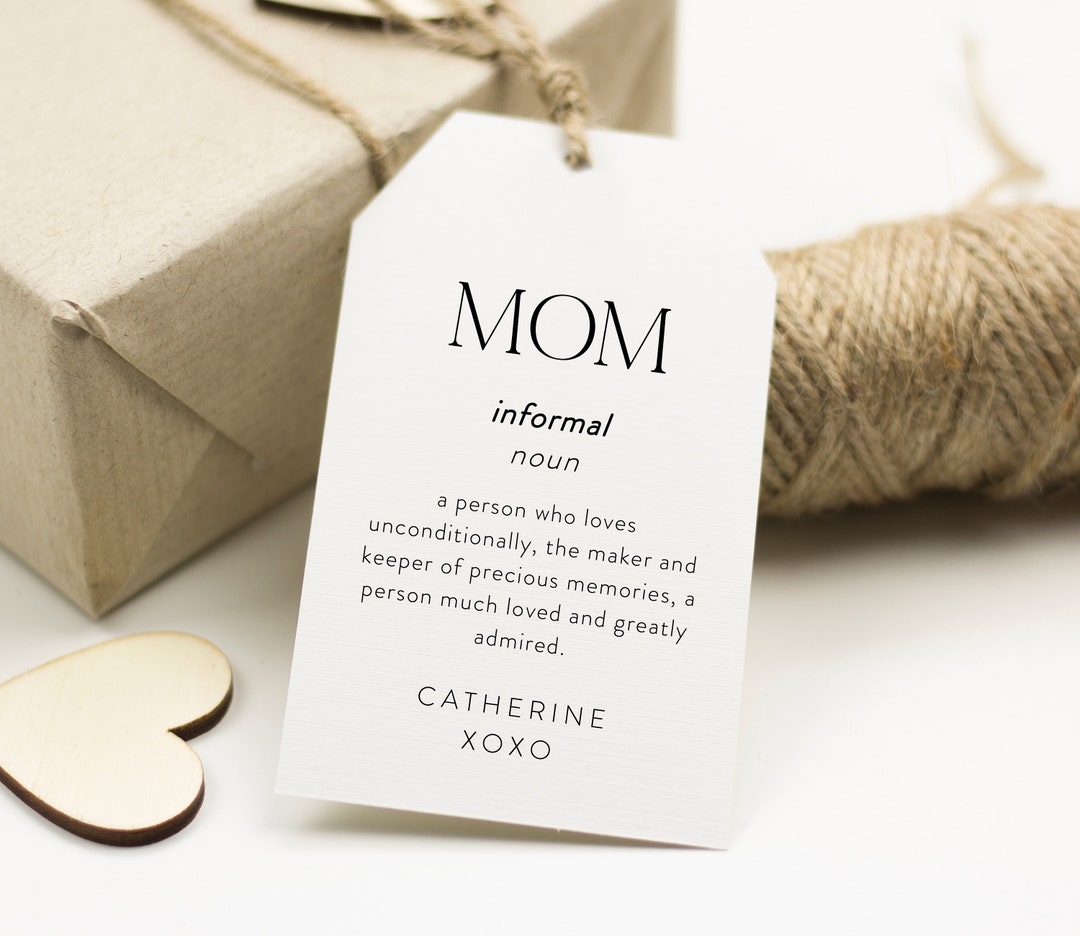 Modern Luxe Mother Definition Gift Tag, Mom Gift Tag, Happy Mother's ...