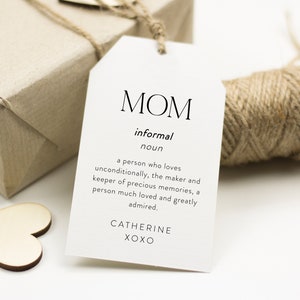 Modern Luxe Mother Definition Gift Tag, Mom Gift Tag, Happy Mother's ...
