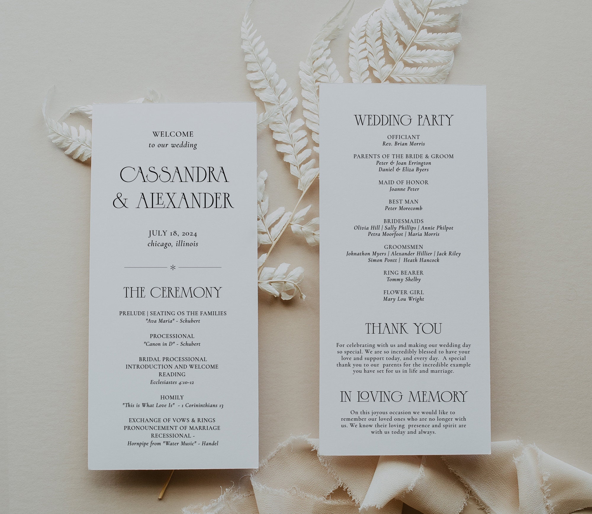 Luxury Vintage Wedding Program Template Art Deco Ceremony - Etsy