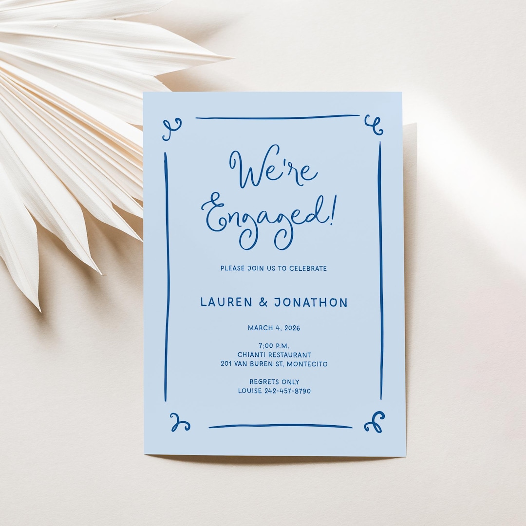 Whimsical Engagement Party Invitation, Fun Betrothal Party, Pre Wedding ...