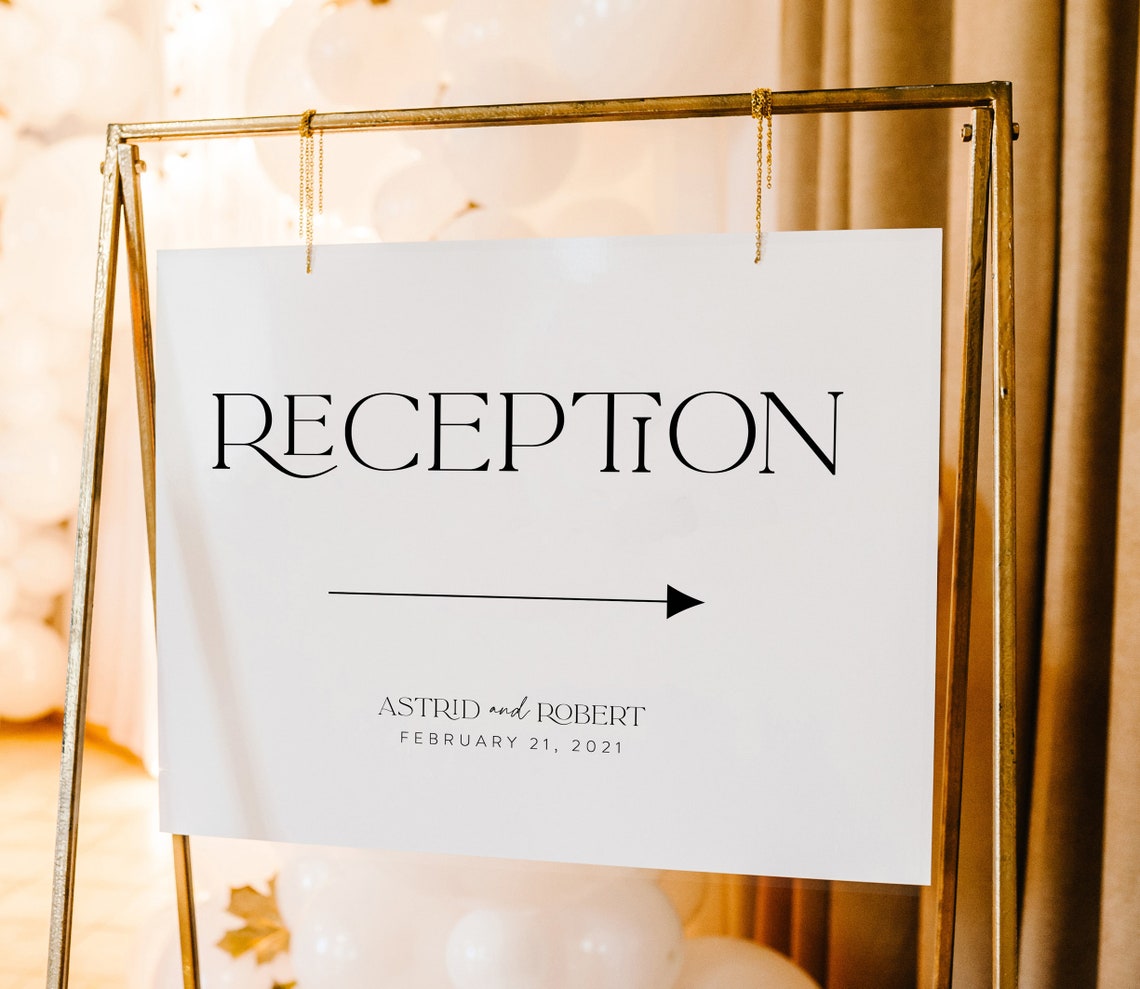 Reception This Way Sign Modern Luxe Wedding Reception | Etsy