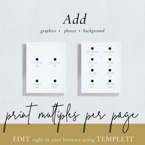 Minimalist Wedding Place Card Template - Modern Monogram Table Decor, Studio Nellcote DIY ...