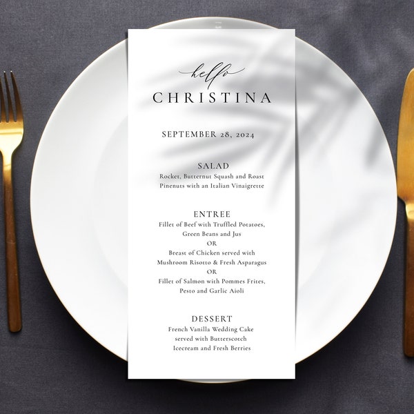 Personalized Menu Cards - Etsy