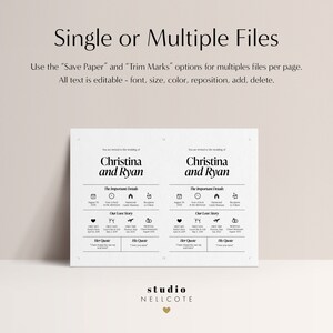 Fun Infographic Wedding Invitation, Unique All in One Invite With Icons ...