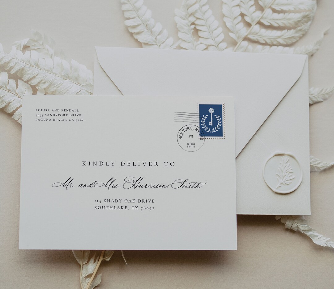 Elegant Calligraphy Wedding Envelopes, Instant Download, Unique DIY ...