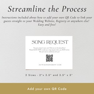 Modern Luxe Song Request Card With QR Code, Mr DJ Insert Card Insert ...