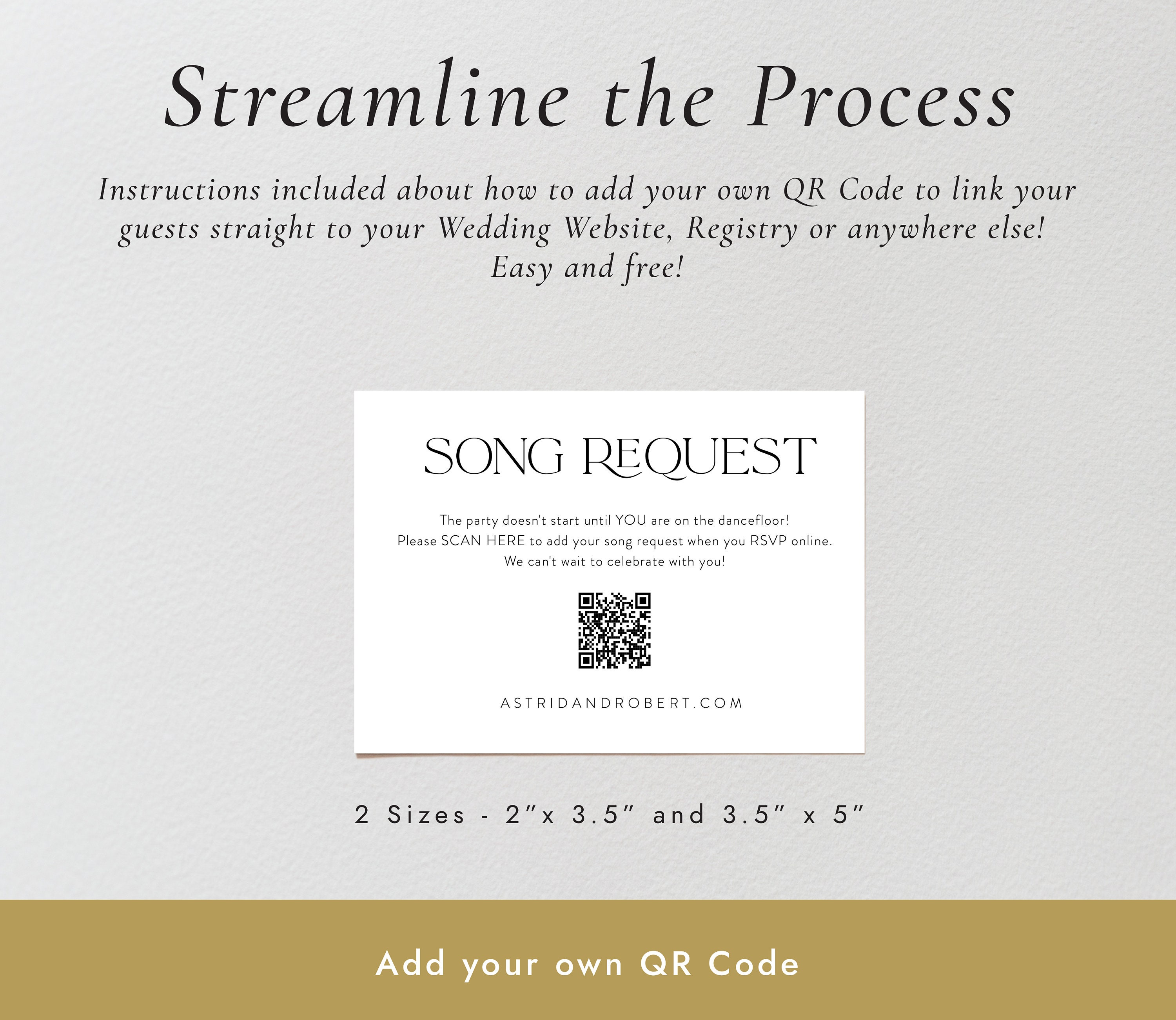 Modern Luxe Song Request Card With QR Code, Mr DJ Insert Card Insert ...