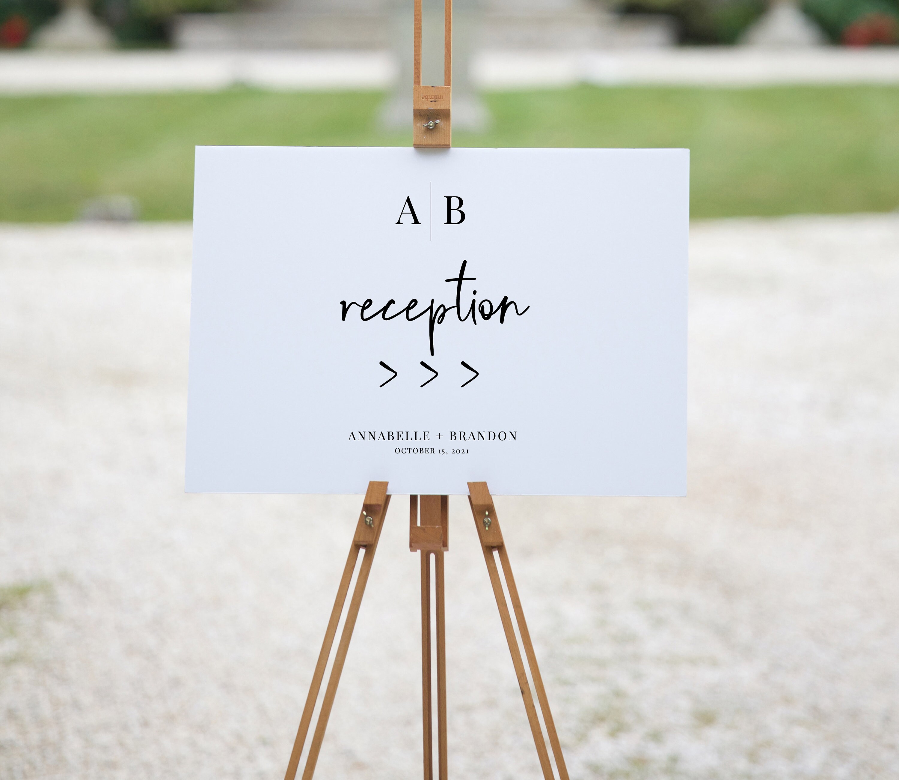 Reception This Way Sign Monogram Wedding Reception Printable - Etsy España