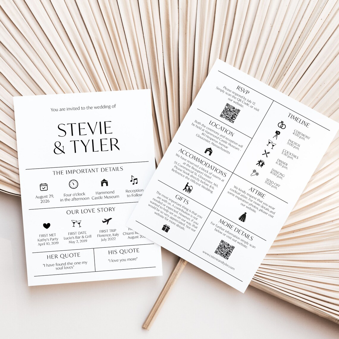 Chic Infographic Wedding Invitation, Unique and Fun All in One Invite ...
