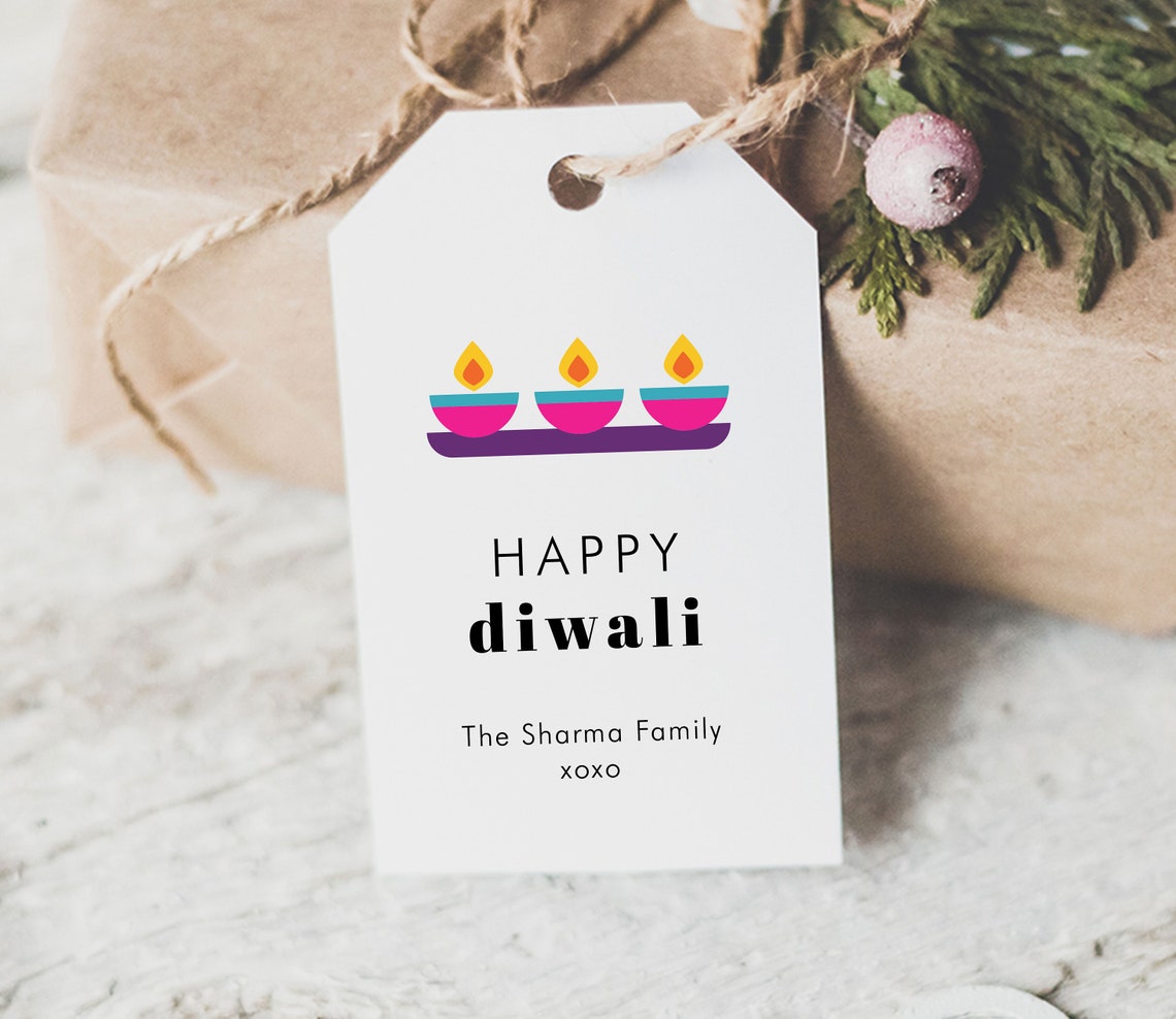 Printable Diwali Gift Tags Deepawali Gift Tags Indian - Etsy