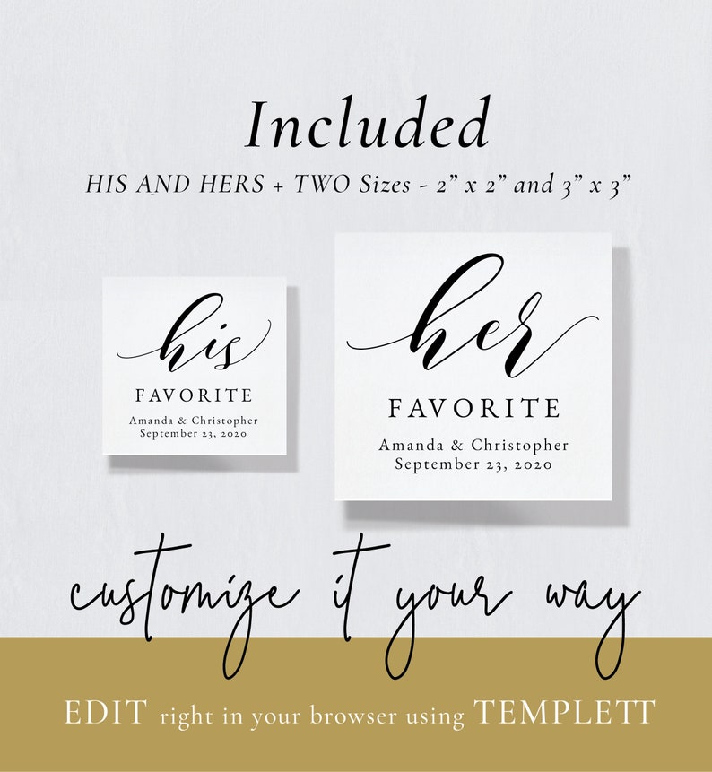Her Favorite and His Favorite Template-favor Label, Candy Favors ...