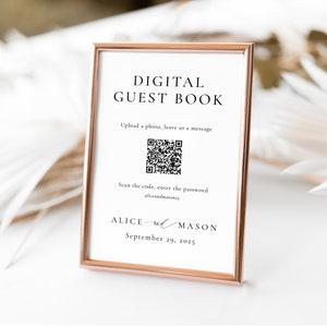 Digital Guest Book Sign, Classic Minimalist QR Code Guest Book, Online ...