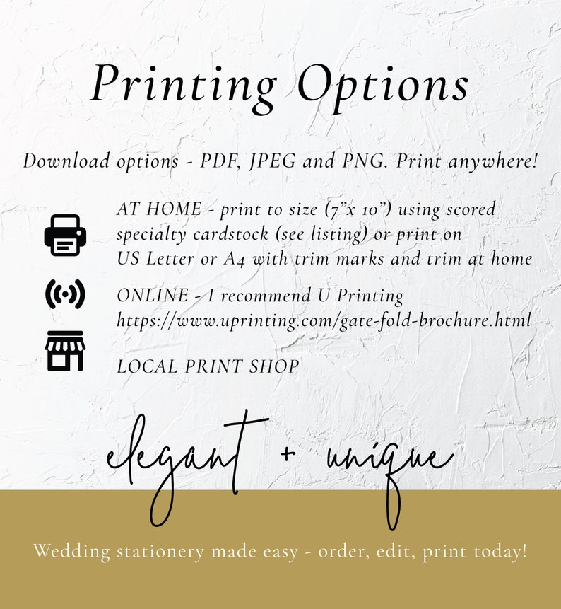 Gatefold Wedding Program Template Double Fold Program | Etsy