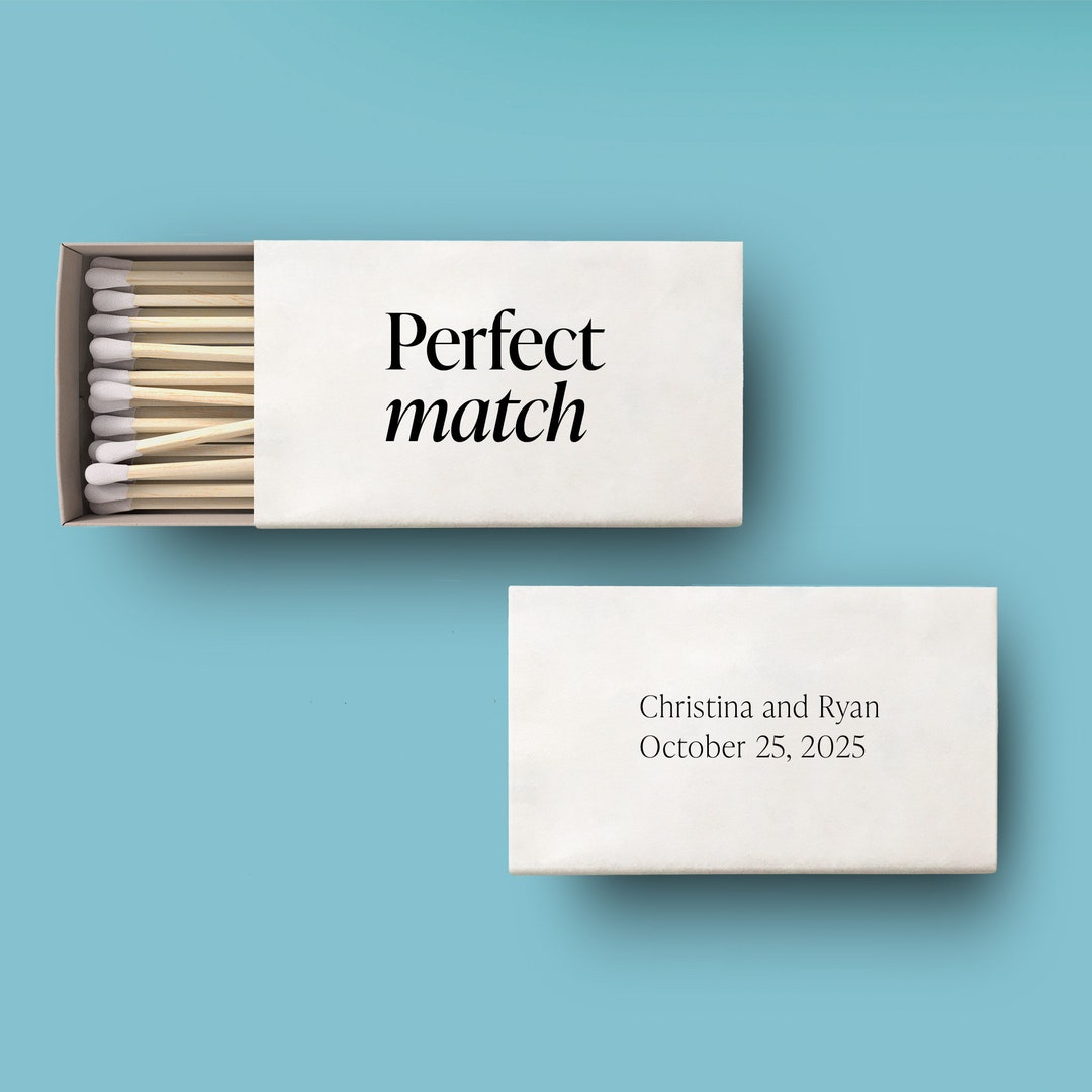 The Perfect Match Matchbox Template Matchbox Wedding Favor - Etsy
