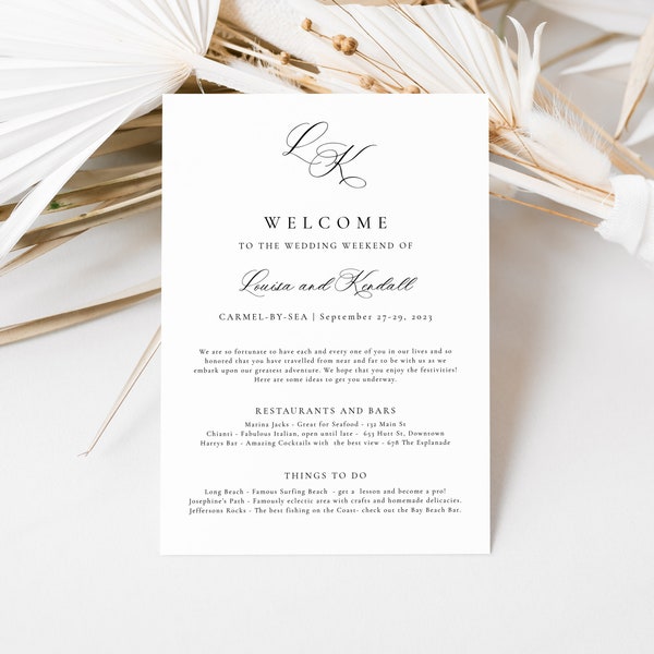 Welcome Bag Insert - Etsy