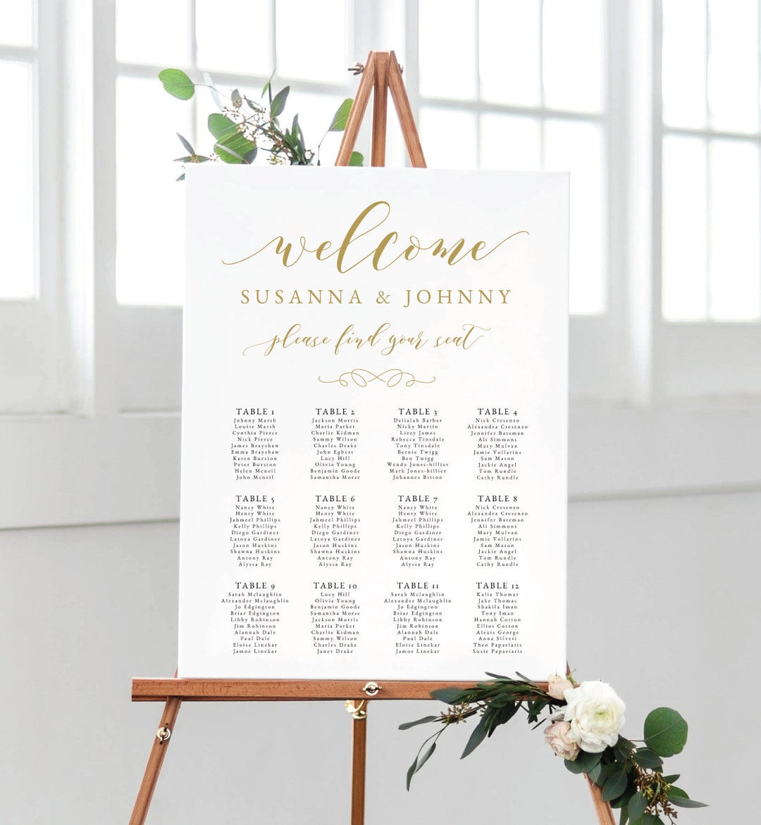 Gold Seating Chart - Find Your Table, Gold Seating Plan, Studio ...