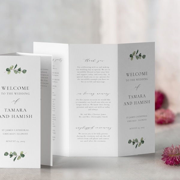 Tri Fold Wedding Menu - Etsy