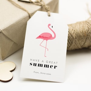 Summer Gift Tags, End of School Favor Tags, Flamingo Favor Tag, Have a ...