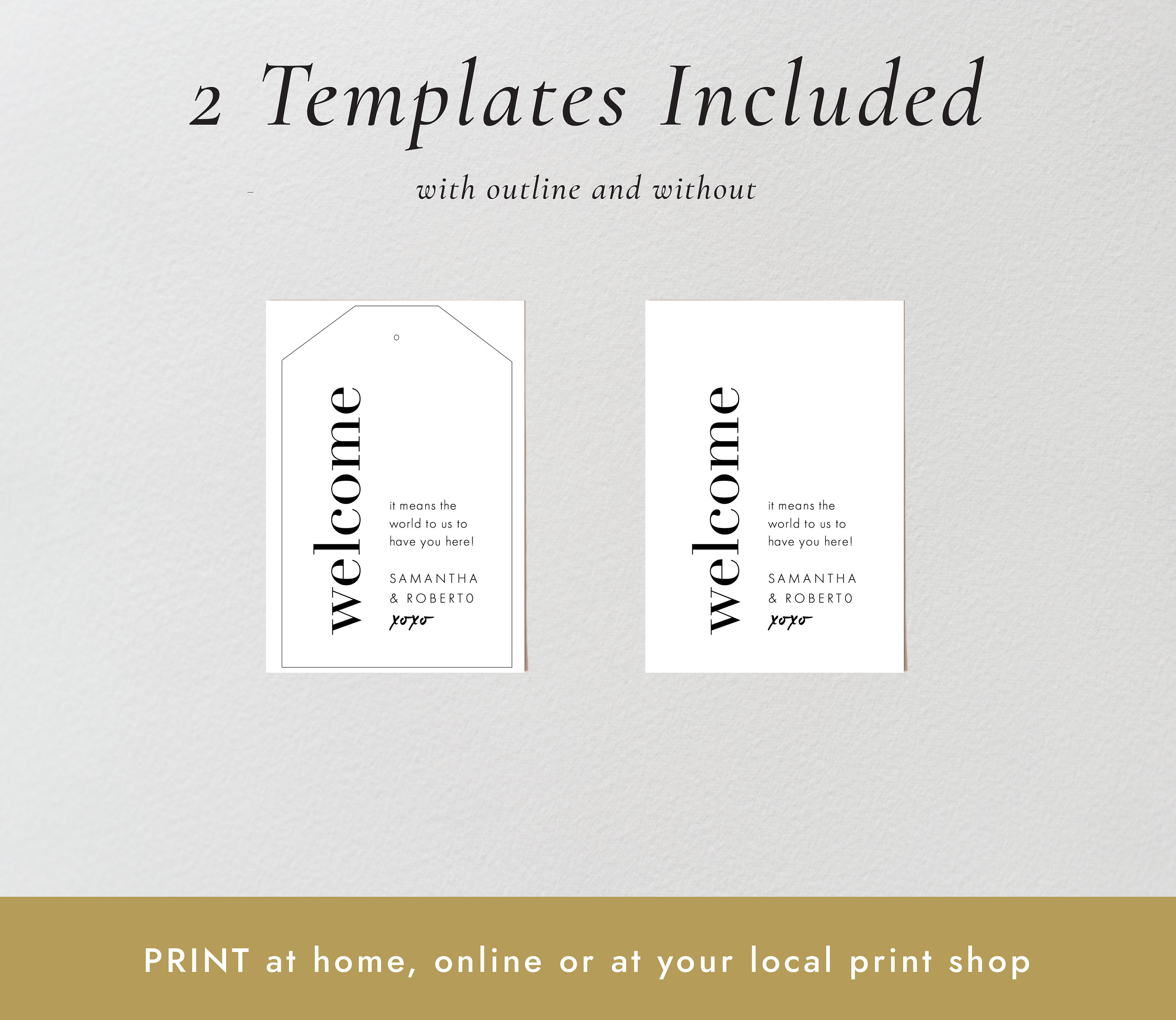 Welcome Bag Gift Tag Template Printable Modern Bold Gift Tag | Etsy