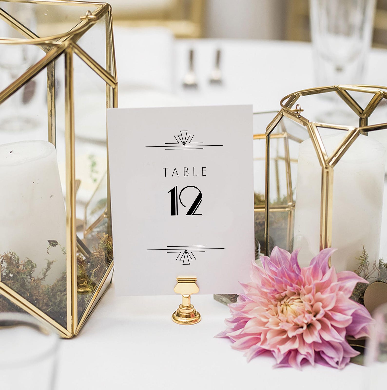 Art Deco Table Numbers, Great Gatsby Table Number Signs, Jazz Age Table ...
