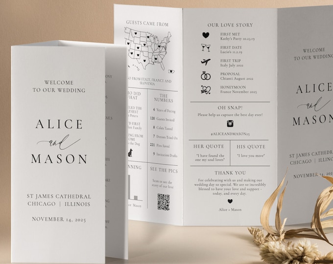 Infographic Wedding Program Template - Etsy Canada