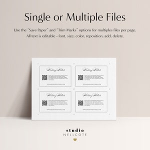Wedding Website Insert Card With QR Code, Traditional Printable ...