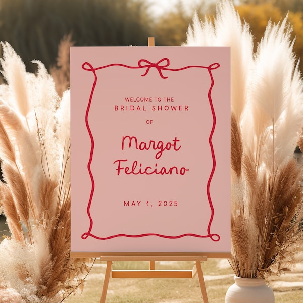 Coquette Wedding Welcome Sign - Etsy