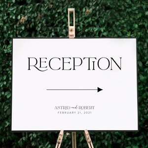 Reception This Way Sign, Modern Luxe Wedding Reception Printable ...