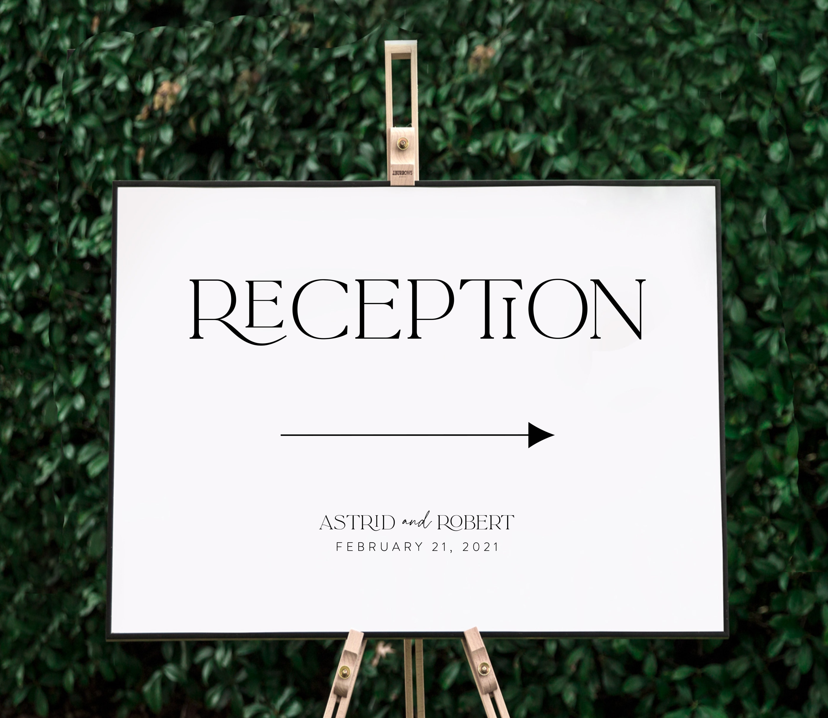 Reception This Way Sign, Modern Luxe Wedding Reception Printable ...