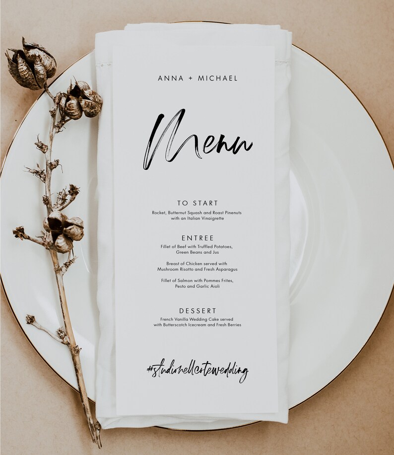 Modern Menu Template Card Contemporary Menu Stylish Menu | Etsy