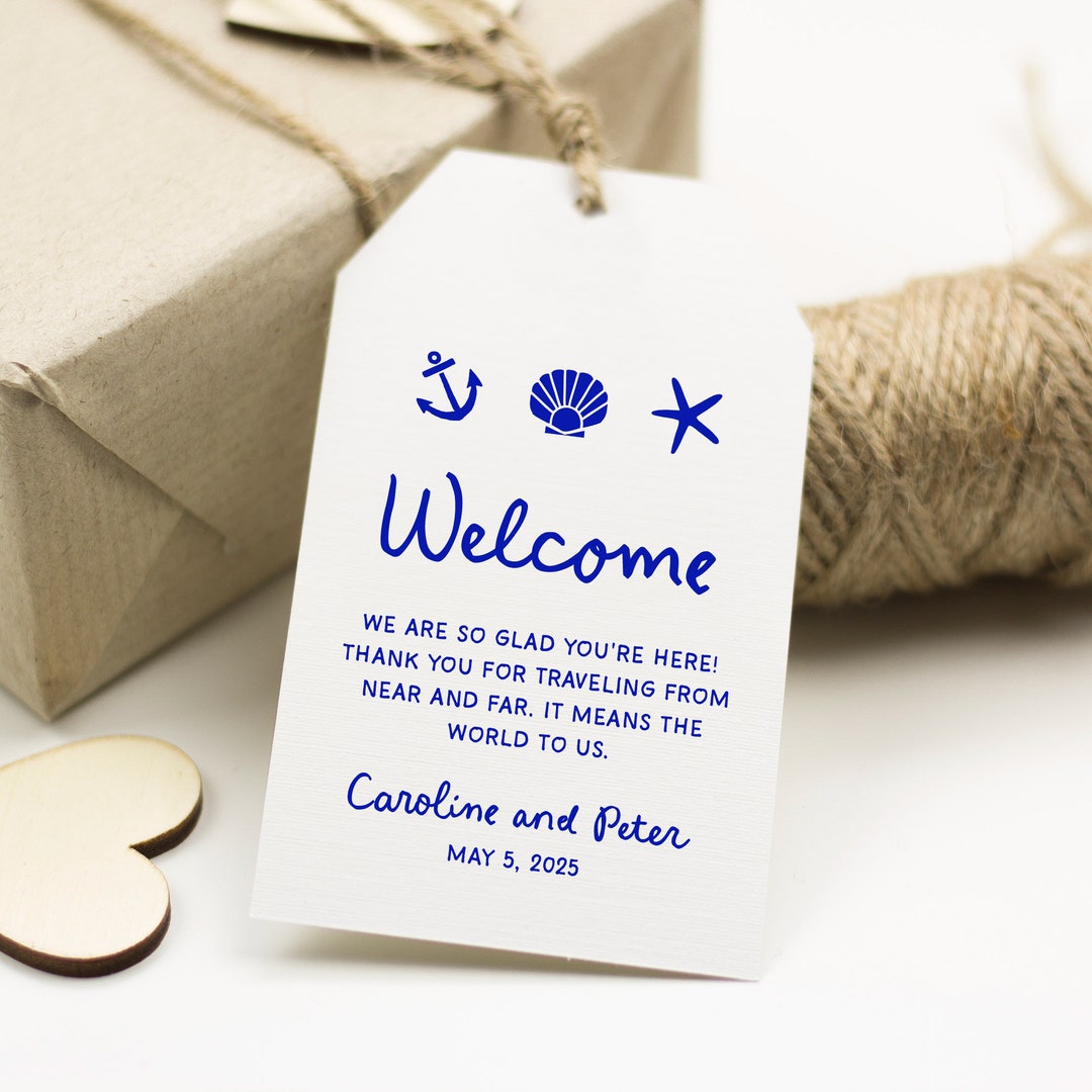 Welcome Gift Tag Template, Nautical Printable Thank You Favor Tags ...