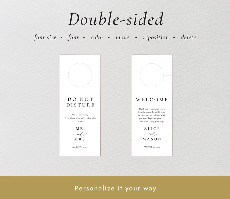 Do Not Disturb Door Hanger Printable Classic Minimalist - Etsy