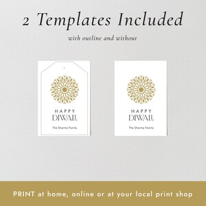 Gold Happy Diwali Gift Tags, Editable Deepawali Gift Tags, Diwali ...