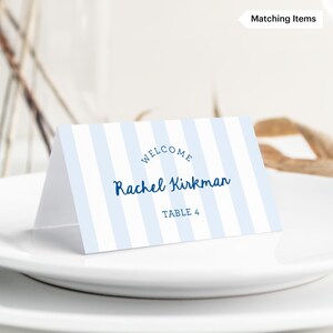 Striped Table Numbers Template, Reception Number Signs, Preppy Stripes ...
