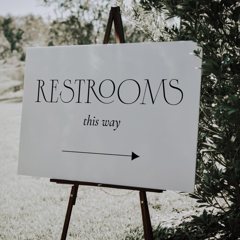 Restroom This Way Sign - Etsy