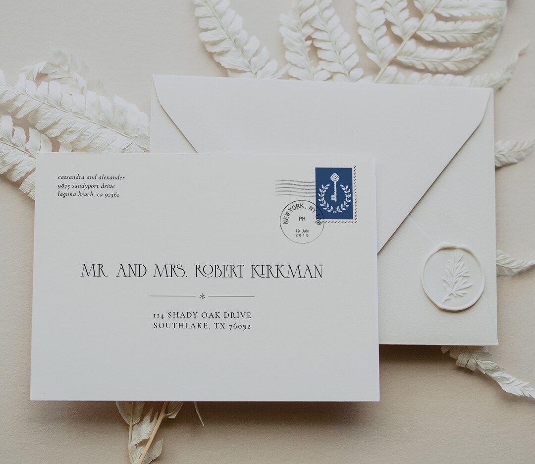 Luxury Wedding Envelope Template Instant Download Art Deco - Etsy
