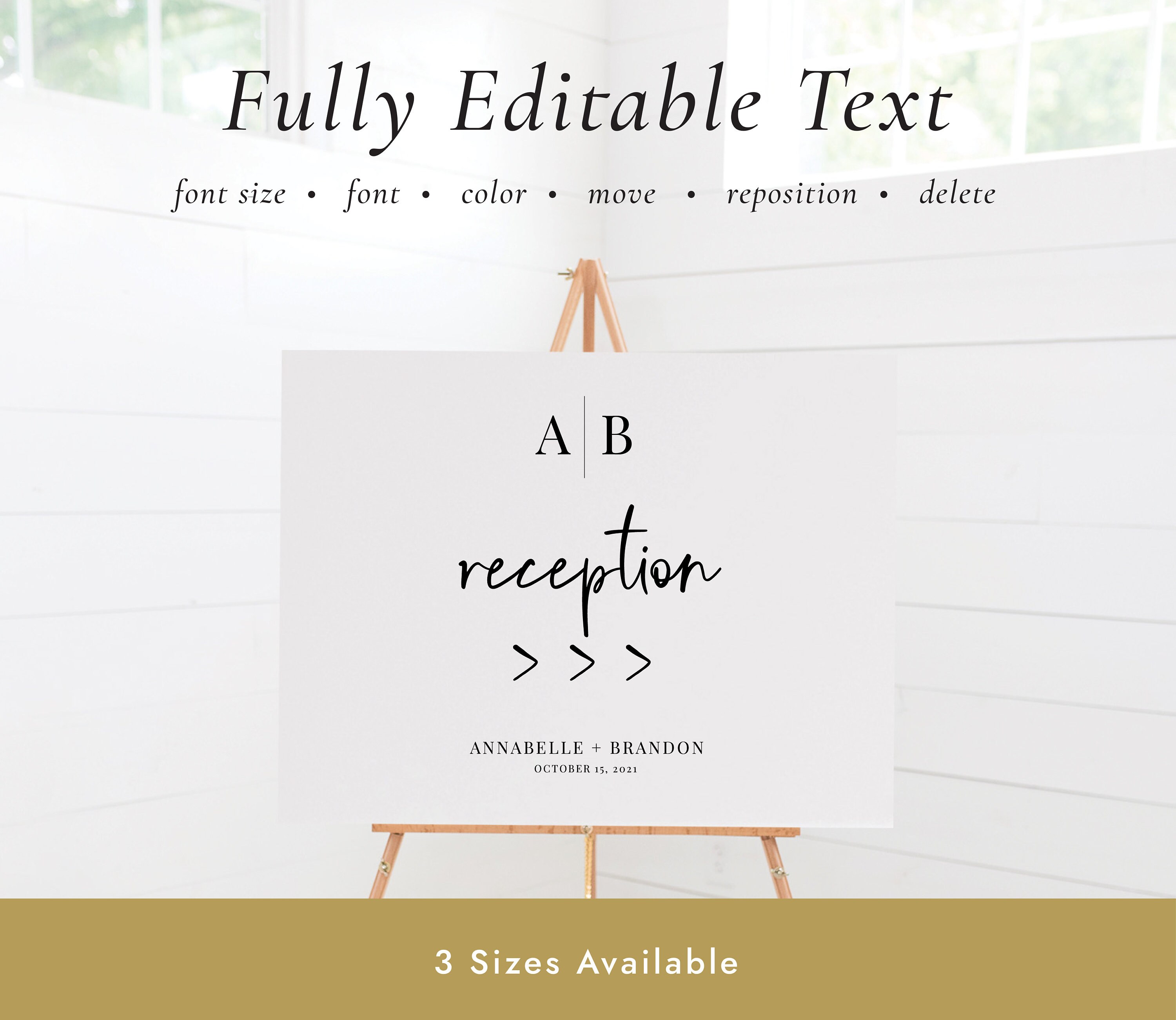 Reception This Way Sign Monogram Wedding Reception Printable - Etsy España