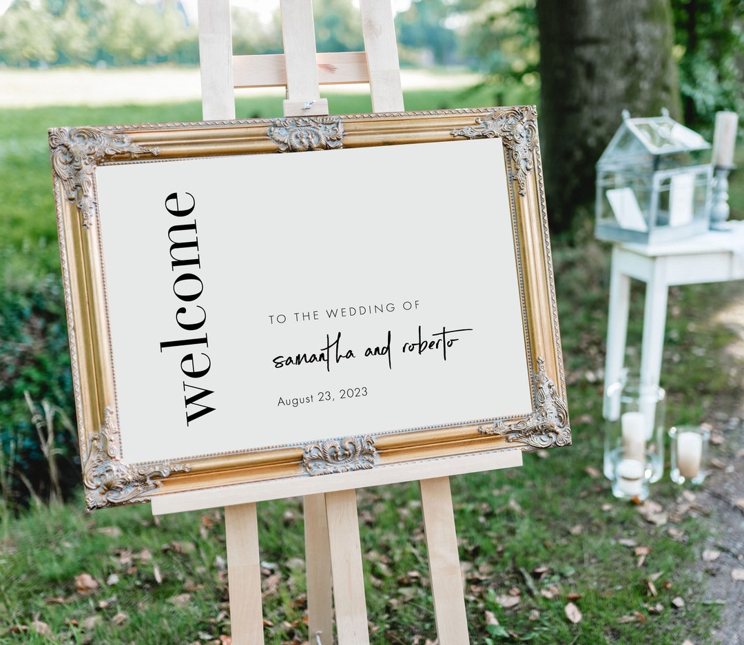 Modern Bold Welcome Sign, Welcome to Our Wedding Poster, Minimalist ...