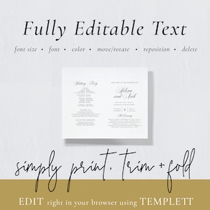 Wedding Program Fan-ceremony Program Fan-order of Service-calligraphy ...