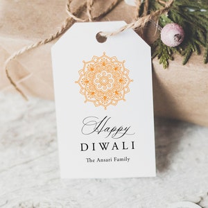Happy Diwali Gift Tags, Editable Deepawali Gift Tags, Diwali Rangoli ...